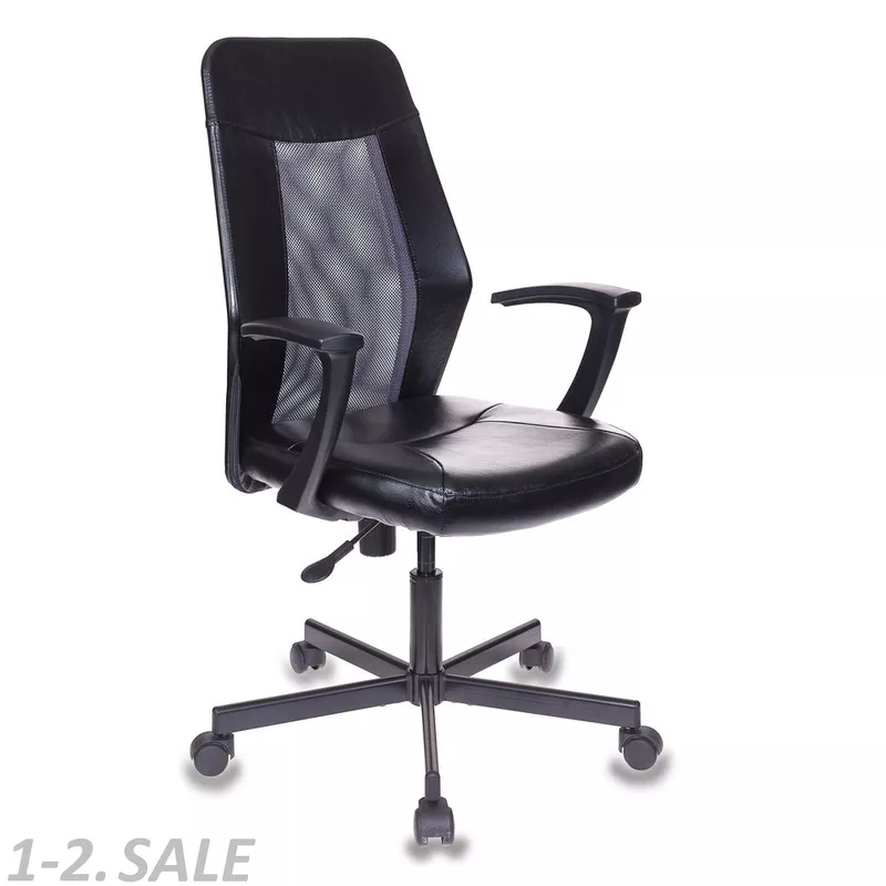 Кресло VB_EChair-225 PTW к/з черный, сетка серая (TW-04) 795404
